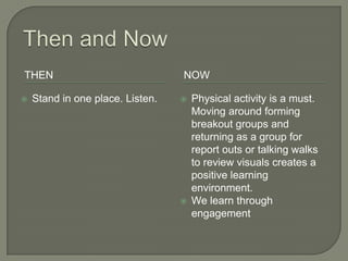 Then and now | PPTX | Adult Education | Education