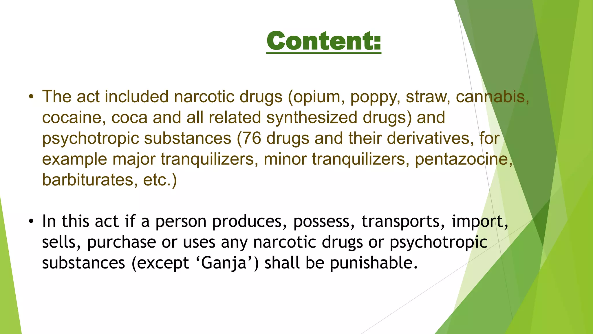 The Narcotic Drug and Psychotropic Substance Act | PPTX