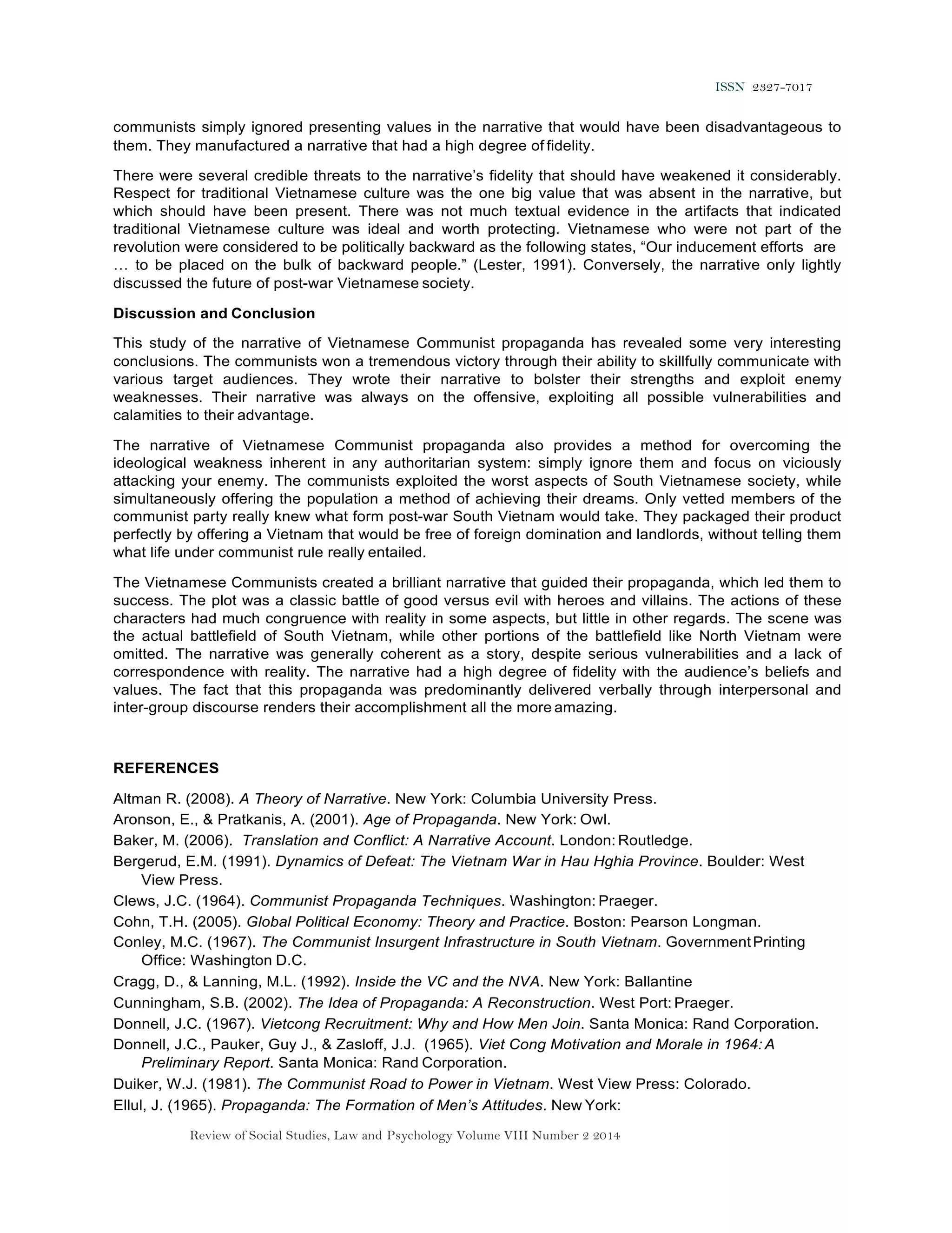 The narrative of vietcong propaganda | PDF