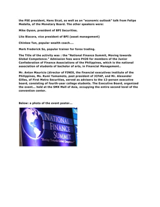 The national association of finance students in the Philippines ...