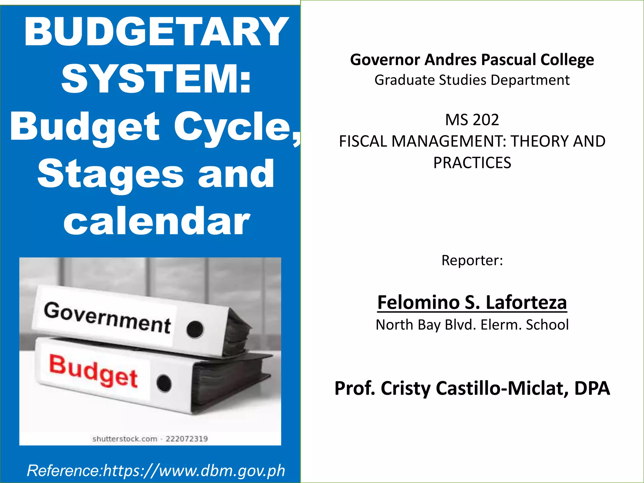 The national budget cycle | PPTX