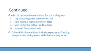 Soil Nailing technique( a brief study in the domain of Geotechnical ...