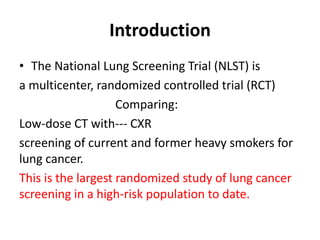 The national lung screening trial /Nahid Sherbini | PPTX