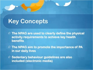 The national physical activity guidelines | PPTX