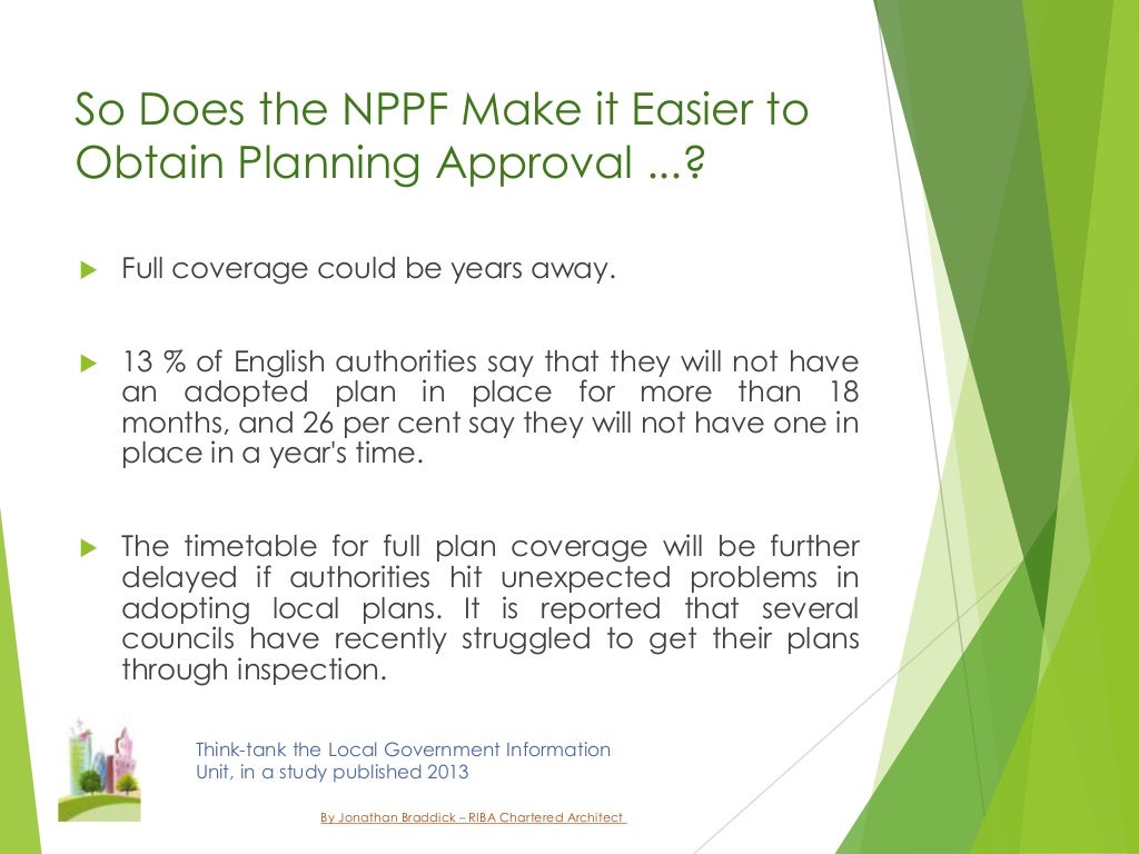 The National Planning Policy Framework (NPPF) - 12 Months On