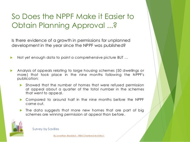 The National Planning Policy Framework (NPPF) - 12 Months On