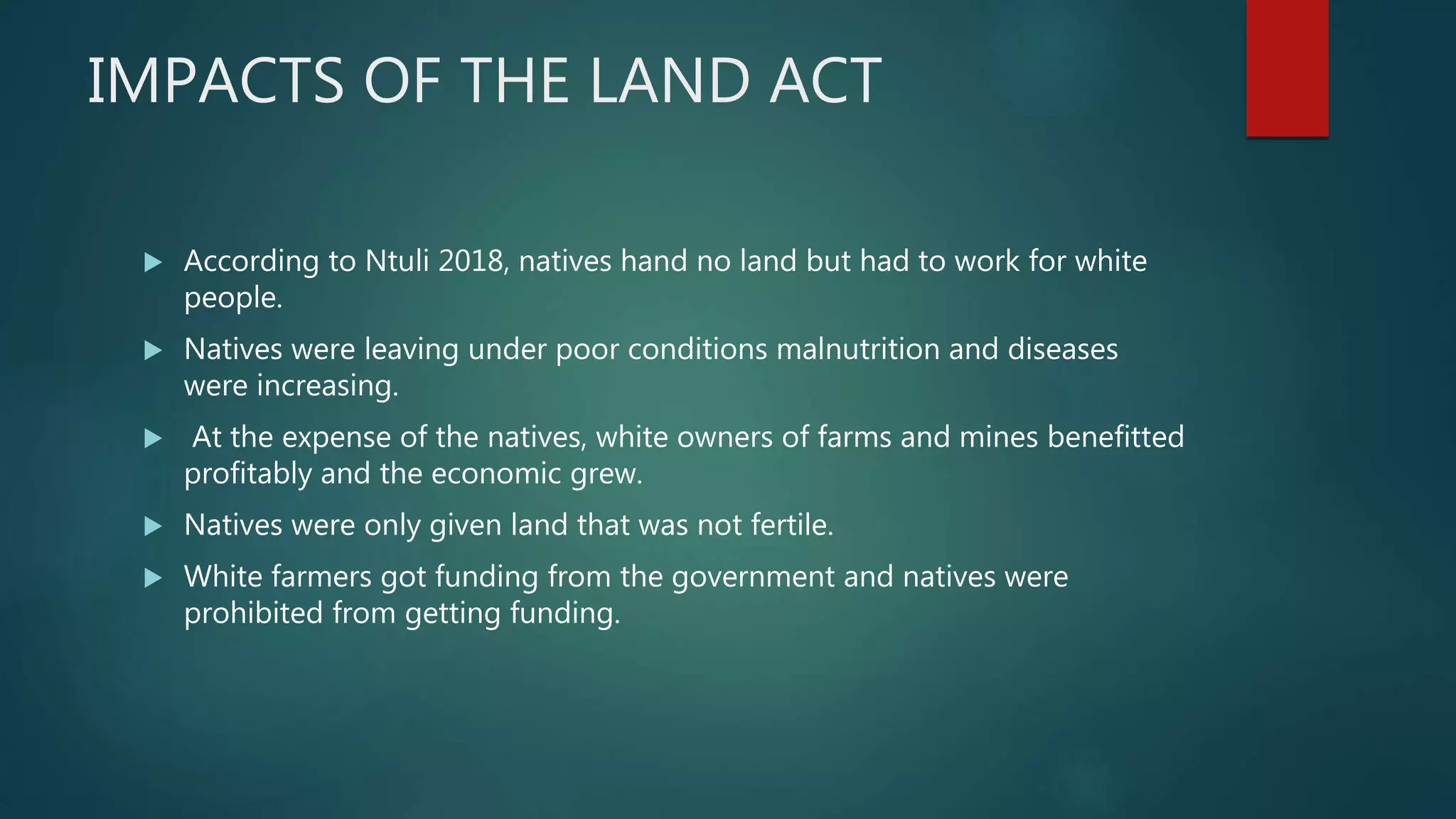 The native land act of 1913 | PPTX