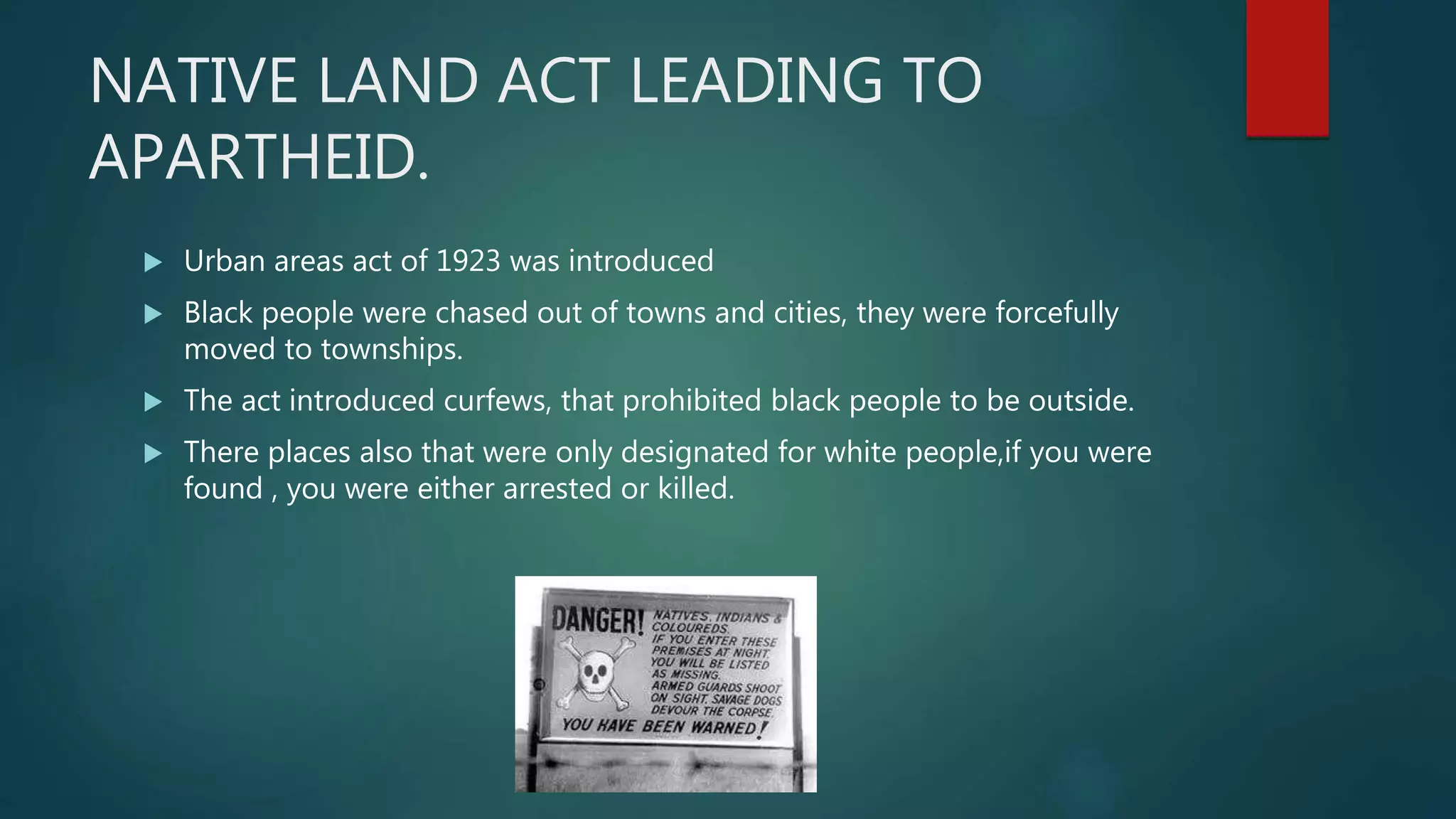 The native land act of 1913 | PPTX