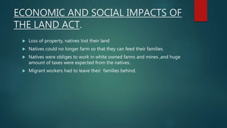 The native land act of 1913 | PPTX