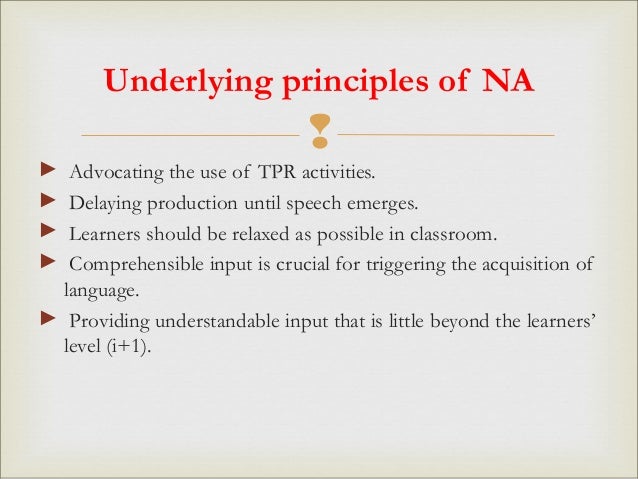 The natural approach