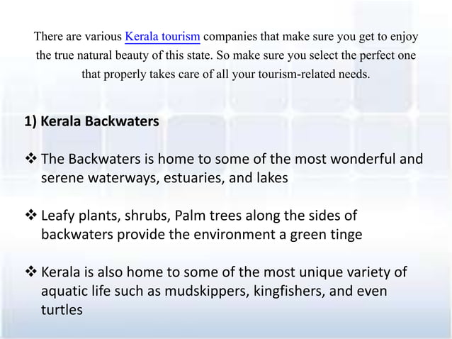 The Natural Beauty of Kerala | PPTX