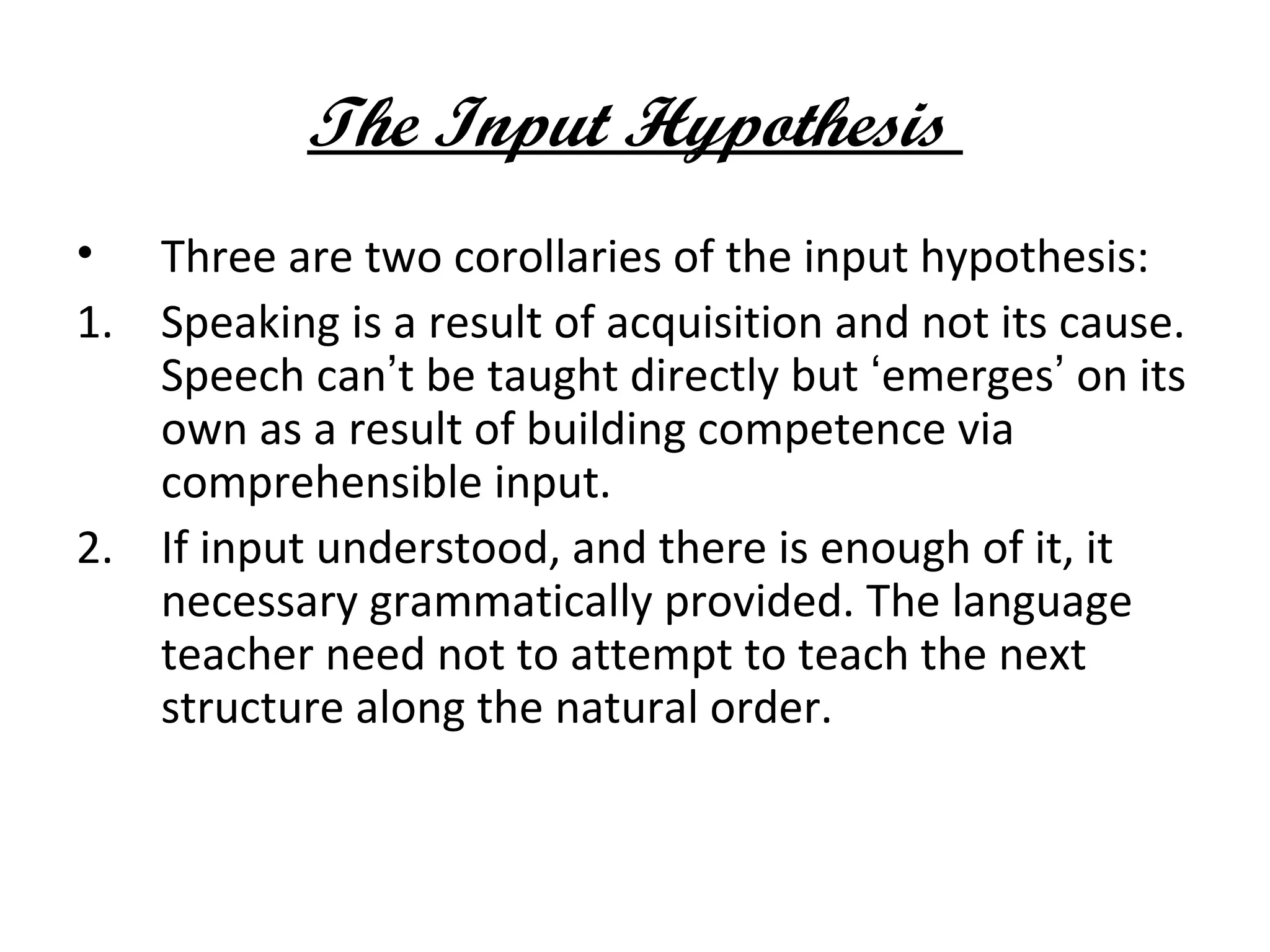 The natural order hypothesis | PPT