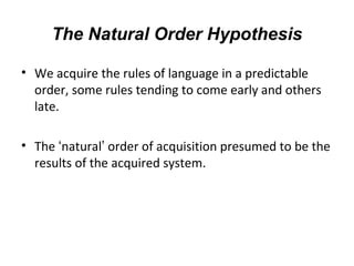 The natural order hypothesis | PPT