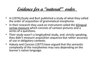 The natural order hypothesis | PPT