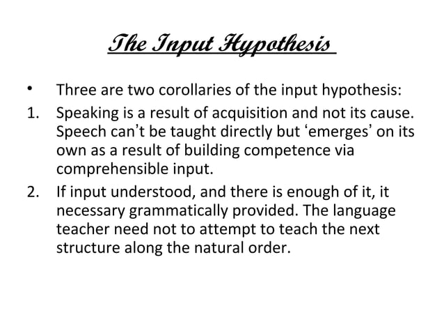 The natural order hypothesis | PPT