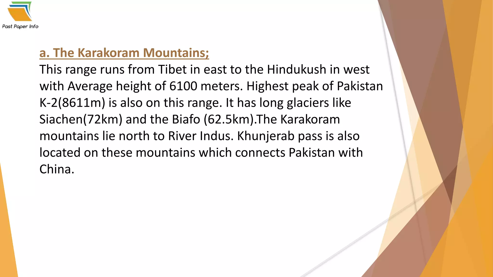 The natural topography of pakistan | PPTX