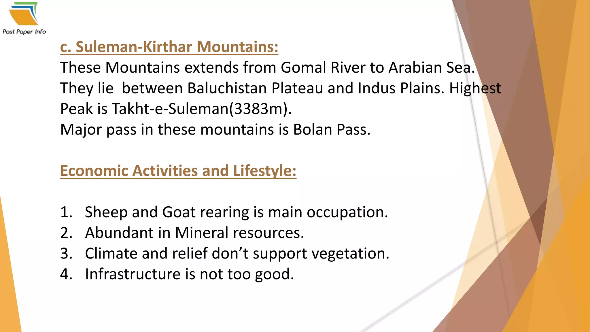 The natural topography of pakistan | PPTX