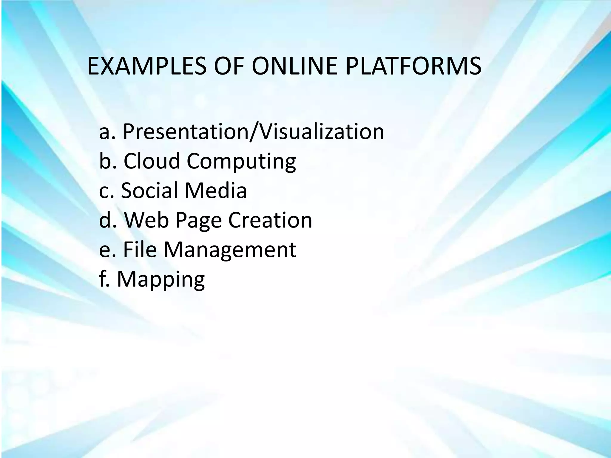 Online platforms | PPTX