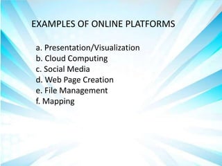 Online platforms | PPTX