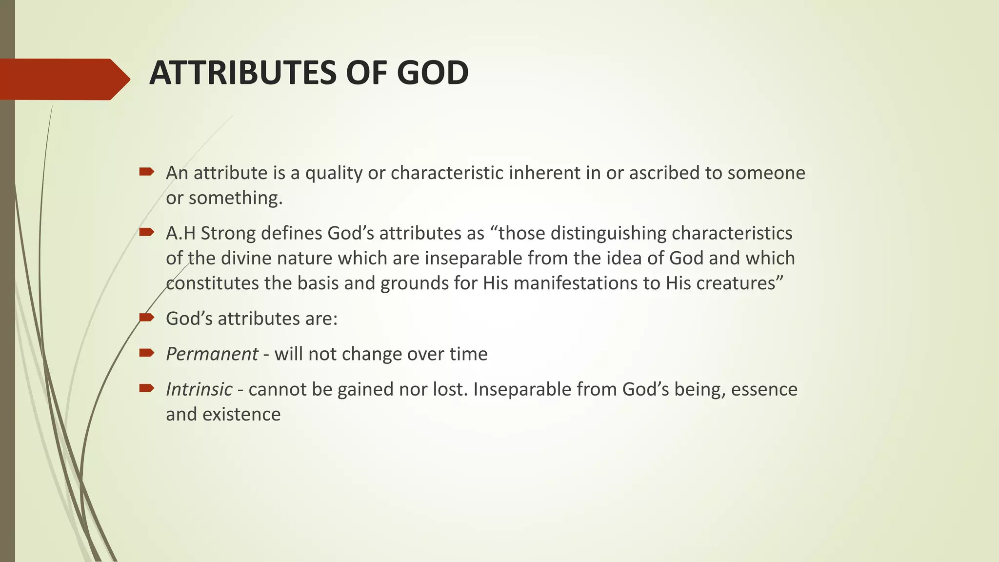 The nature and attributes of God | PPTX