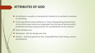The nature and attributes of God | PPTX