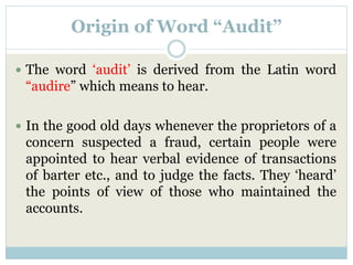 The nature and purpose of auditing | PPTX