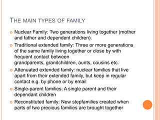 The nature and role of family in society | PPTX