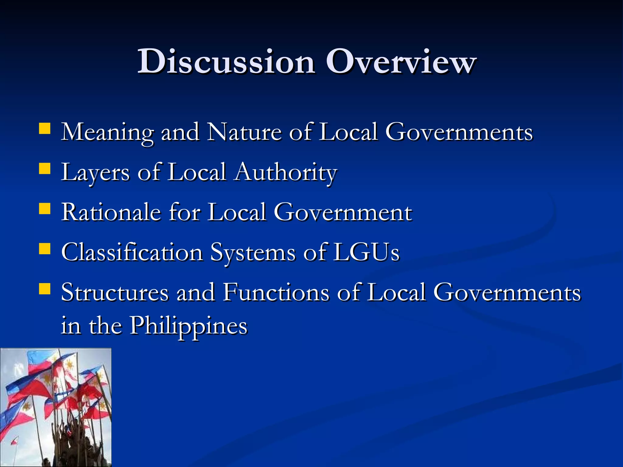 The Nature and State of Local Government | PPT