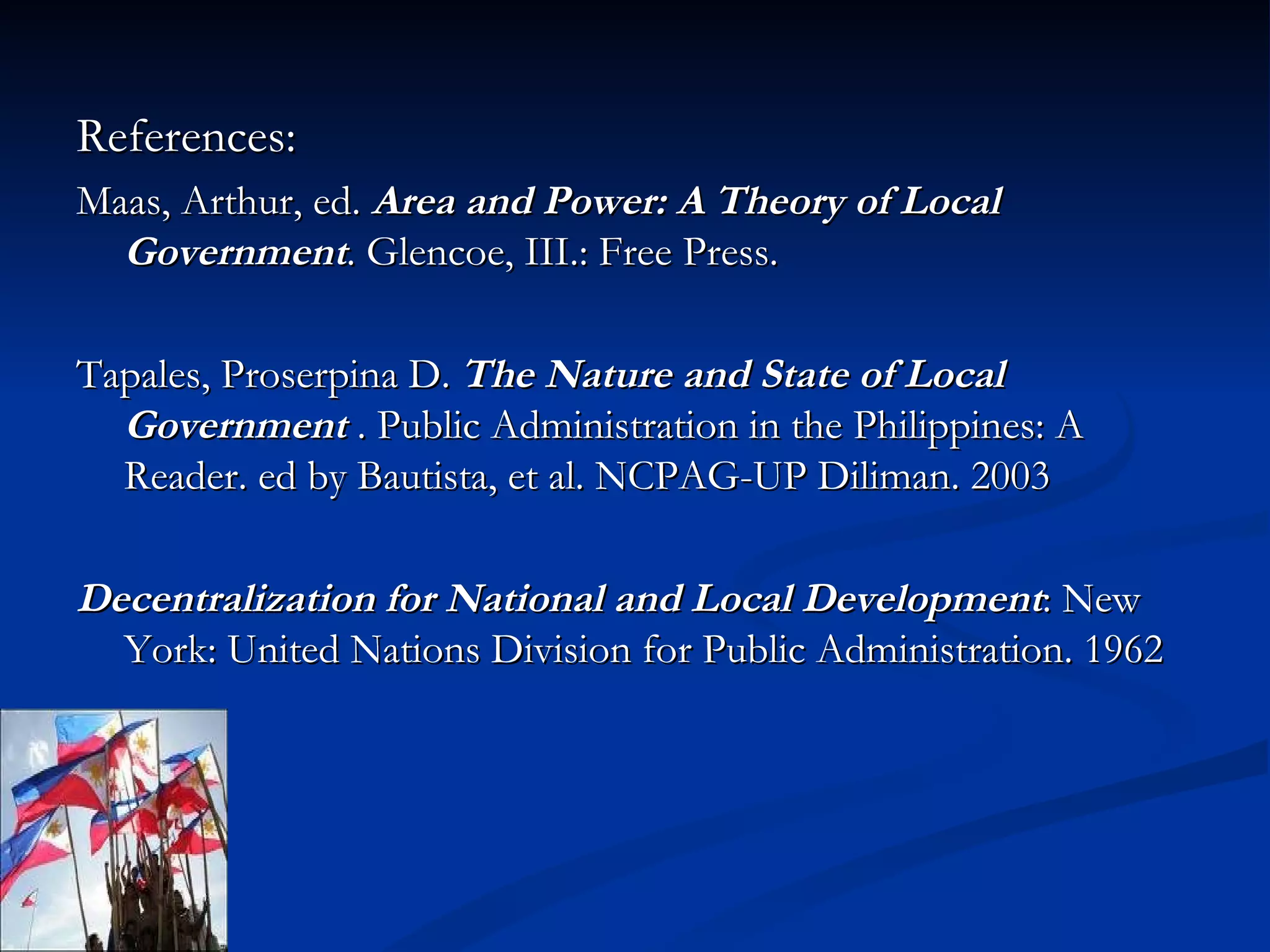 The Nature and State of Local Government | PPT