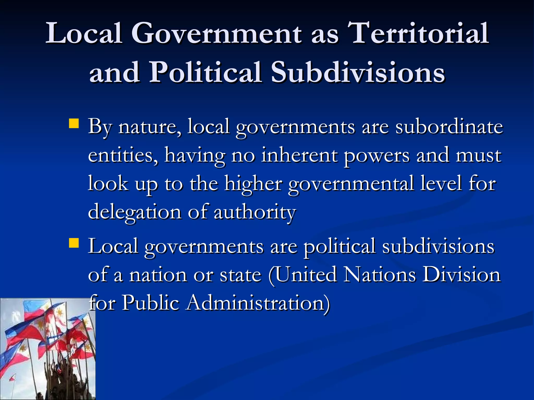 The Nature and State of Local Government | PPT