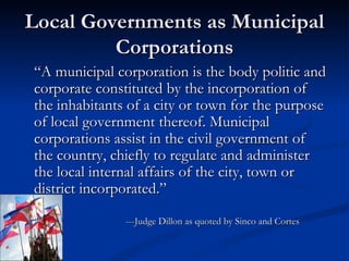 The Nature and State of Local Government | PPT