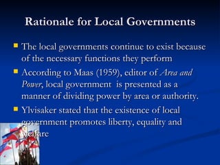 The Nature and State of Local Government | PPT