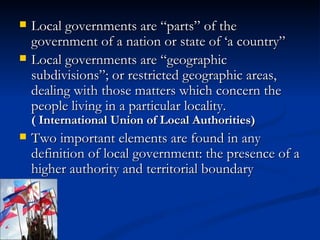 The Nature and State of Local Government | PPT
