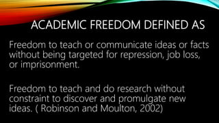 The nature of academic freedom | PPTX