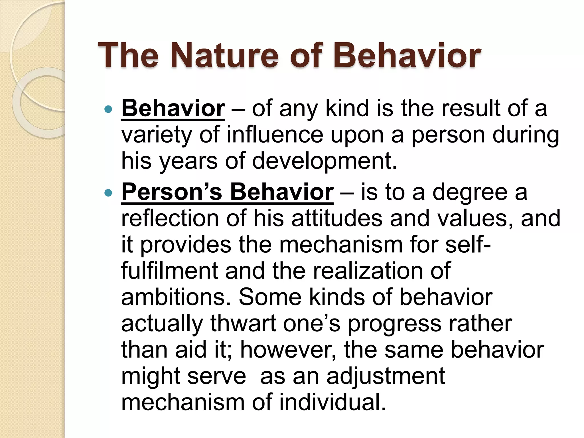 The nature of behavior | PPTX