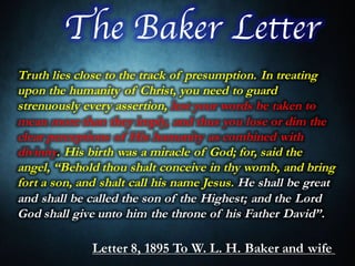 The Nature of Christ -revisited - The Baker Letter (updated) | PDF