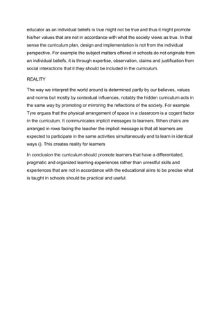 The nature of curriculum with reference to knoweldge | PDF ...