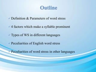 The nature of english word stress | PPT