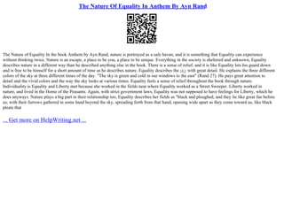 The Nature Of Equality In Anthem By Ayn Rand | PPT