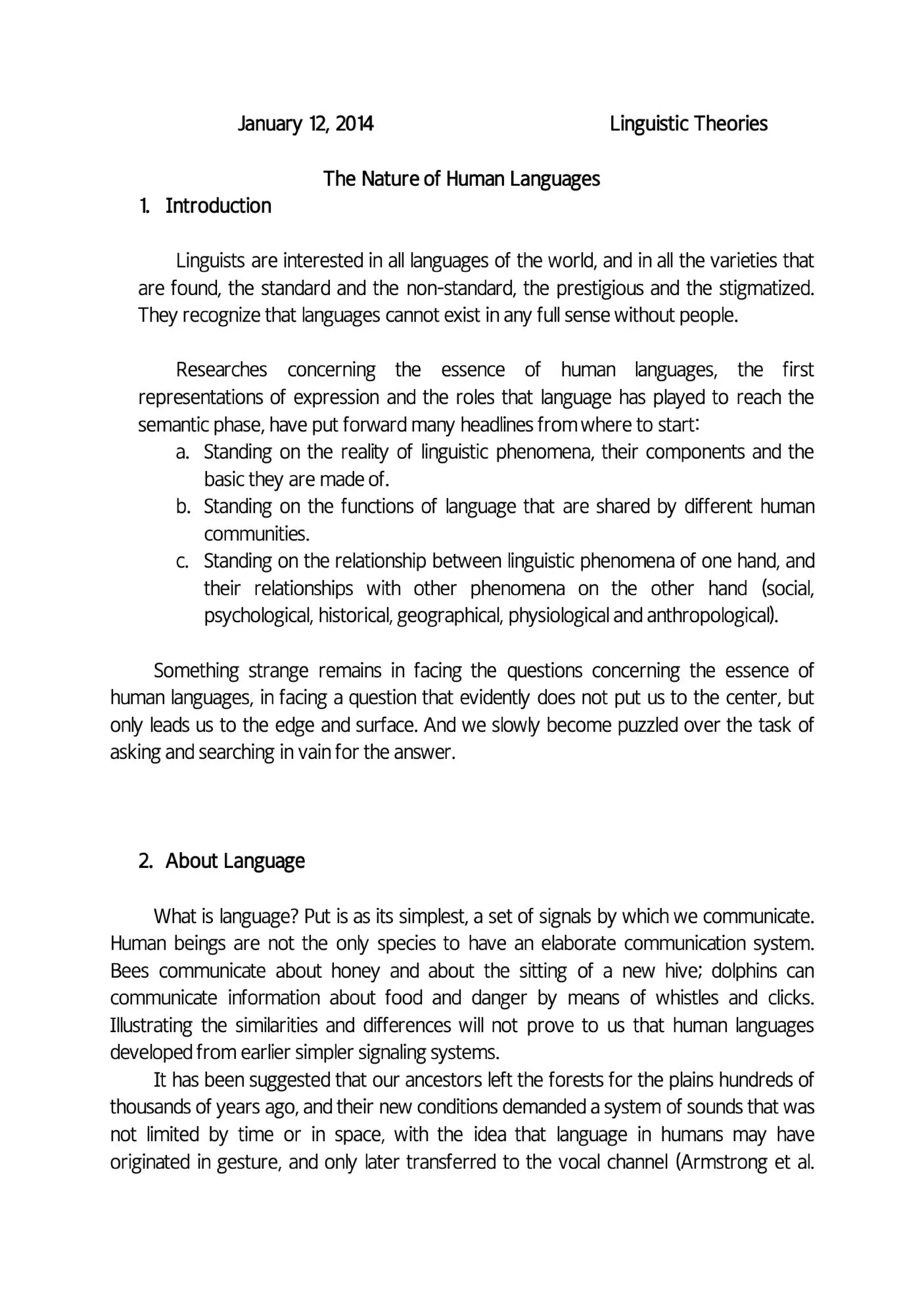 What Makes Human Languages so Unique? | PDF