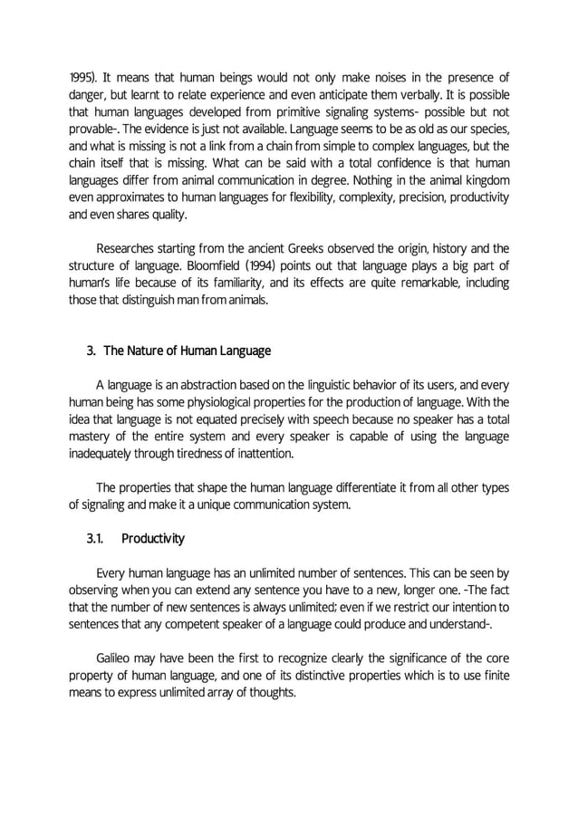 What Makes Human Languages so Unique? | PDF | Free Download