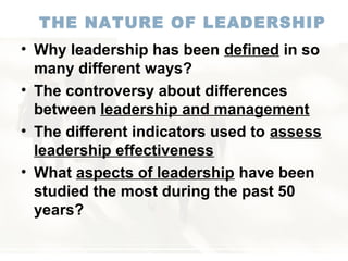 The nature of leadership | PPT