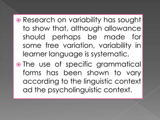 The nature of learner language (rod ellis | PPTX