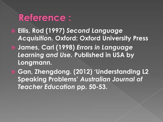 The nature of learner language (rod ellis | PPTX