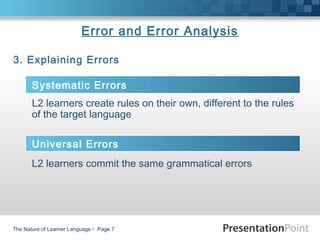 The Nature of Learners Language | PPT | Educational Assessment | Education
