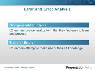 The Nature of Learners Language | PPT | Educational Assessment | Education