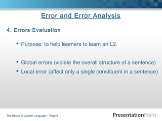 The Nature of Learners Language | PPT | Educational Assessment | Education
