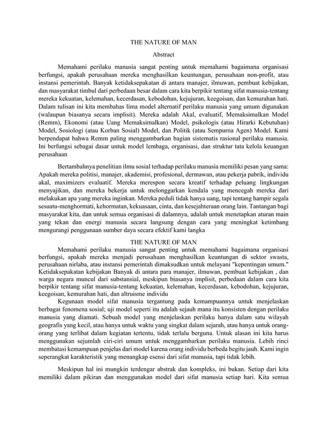 The nature of man | PDF