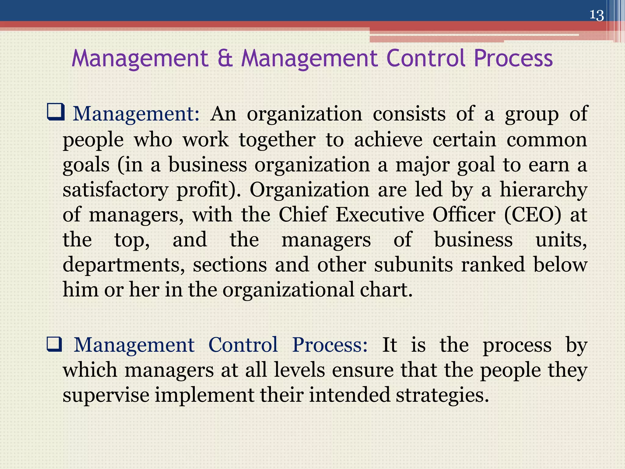 The nature of management control systems | PPTX
