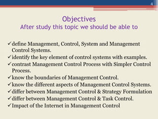 The nature of management control systems | PPTX
